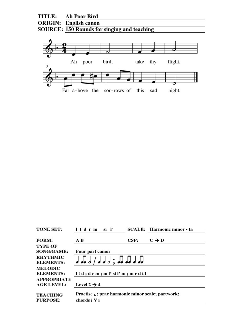 Folk Songs | PDF | Music Education | Early Childhood Education