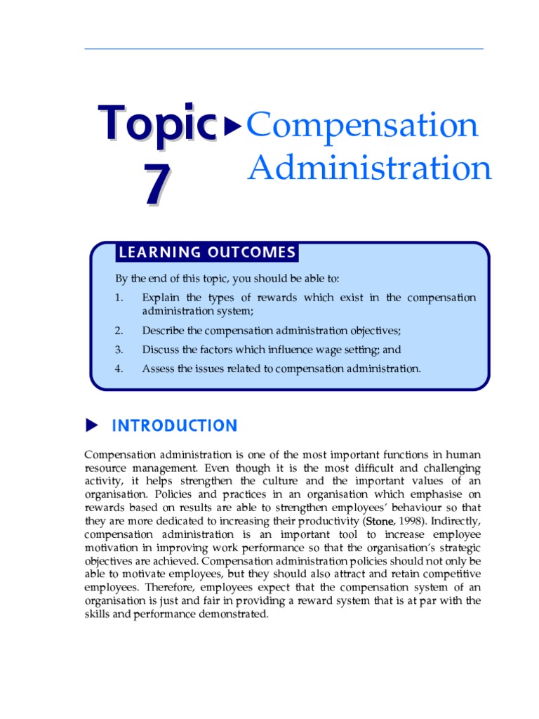 Compensation Administration Overview | PDF | Employment | Salary