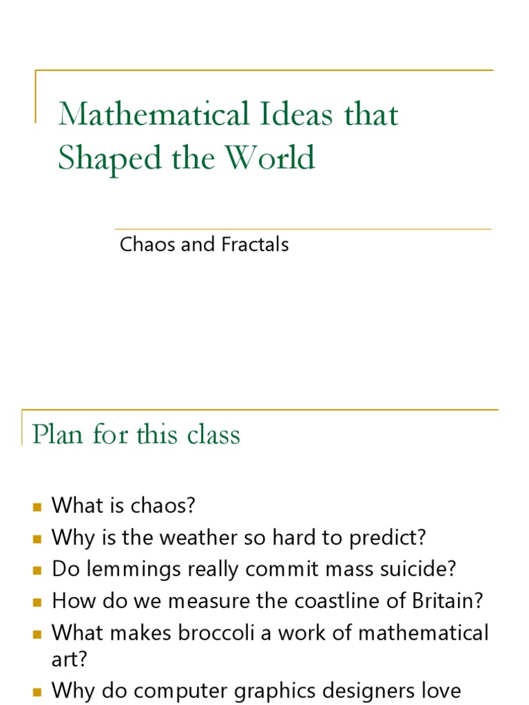 Mathematical Ideas PDF | Download Free PDF | Chaos Theory | Fractal