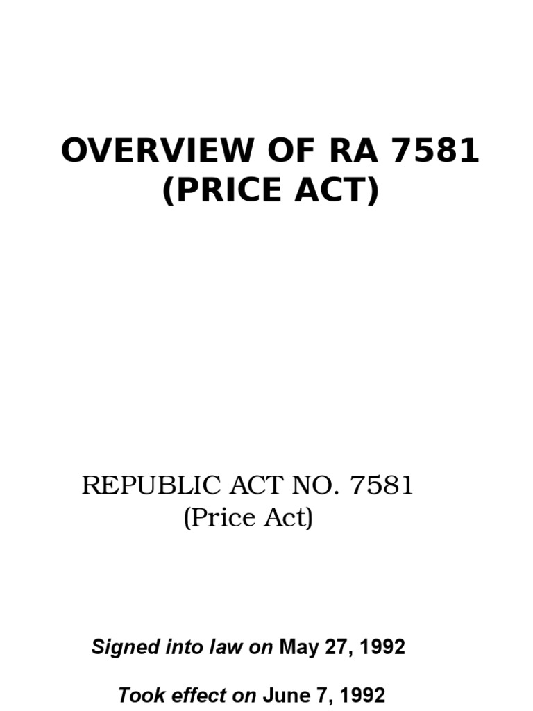 Overview of Price Act | PDF | Cartel | Commodity