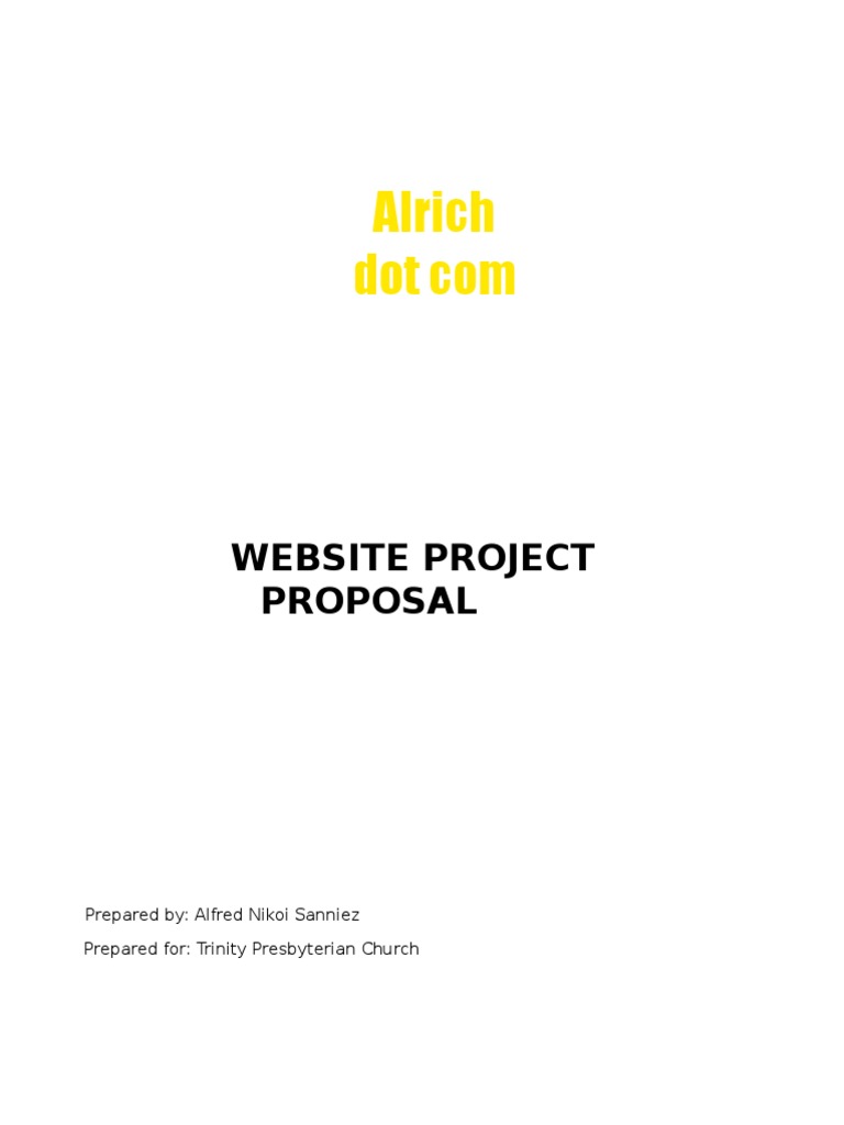 Project Proposal - Trinity Presby Church | PDF | Web Design | Websites