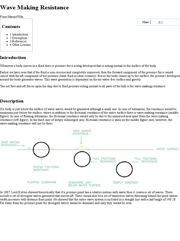 Understanding Wave Making Resistance | PDF | Waves | Hull (Watercraft)