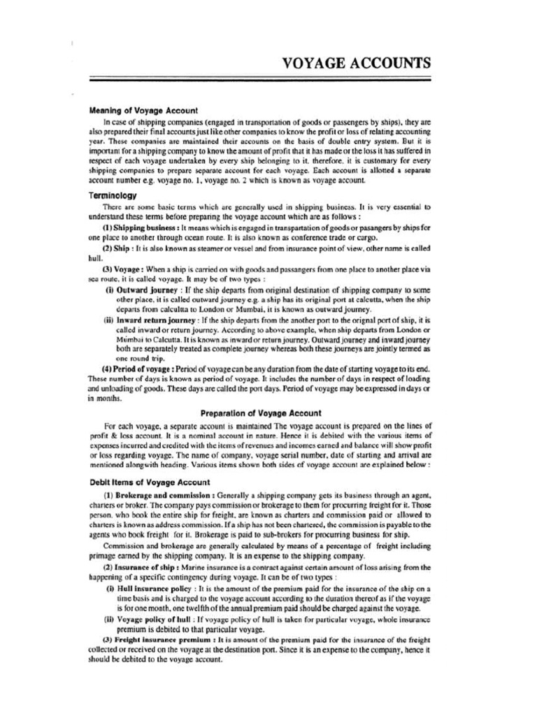 Voyage Accounts | PDF