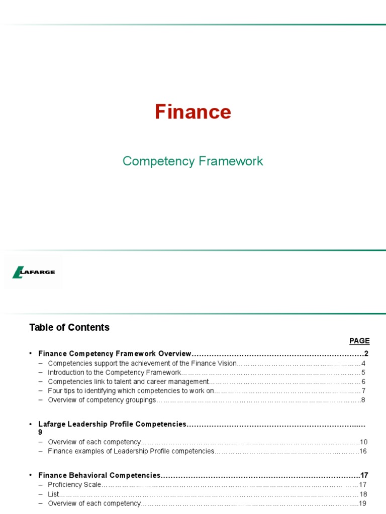 Finance Competency Model 2007 | PDF | Competence (Human Resources ...