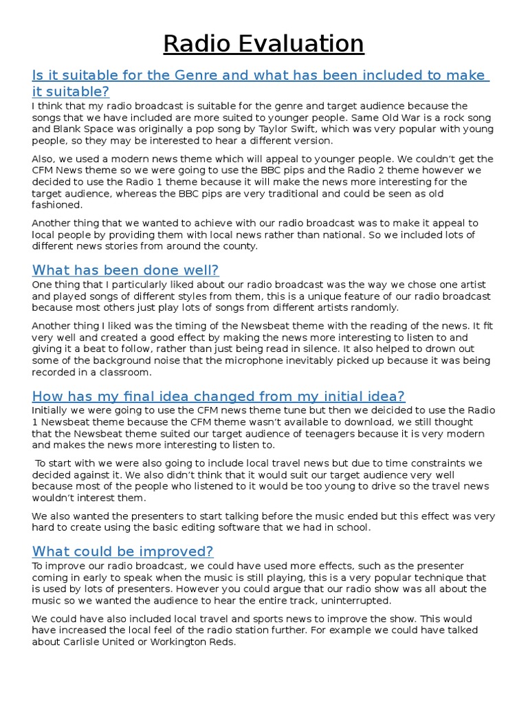 Radio Evaluation | PDF | Radio | Computer Hardware