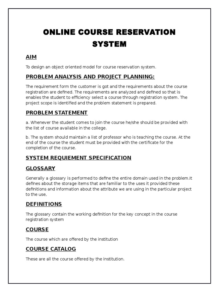 Exno 5 Online Course Reservation System | PDF | Use Case | System