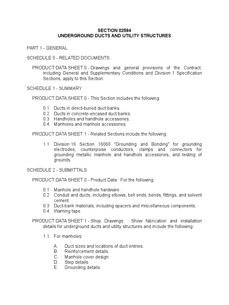 02584fl - Underground Ducts and Utility Structures | PDF | Duct (Flow ...