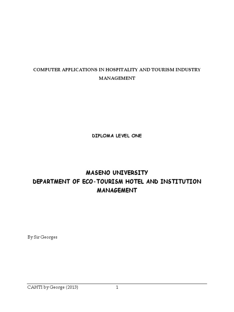 Computer Applications in Hospitality | PDF | Computer Data Storage ...