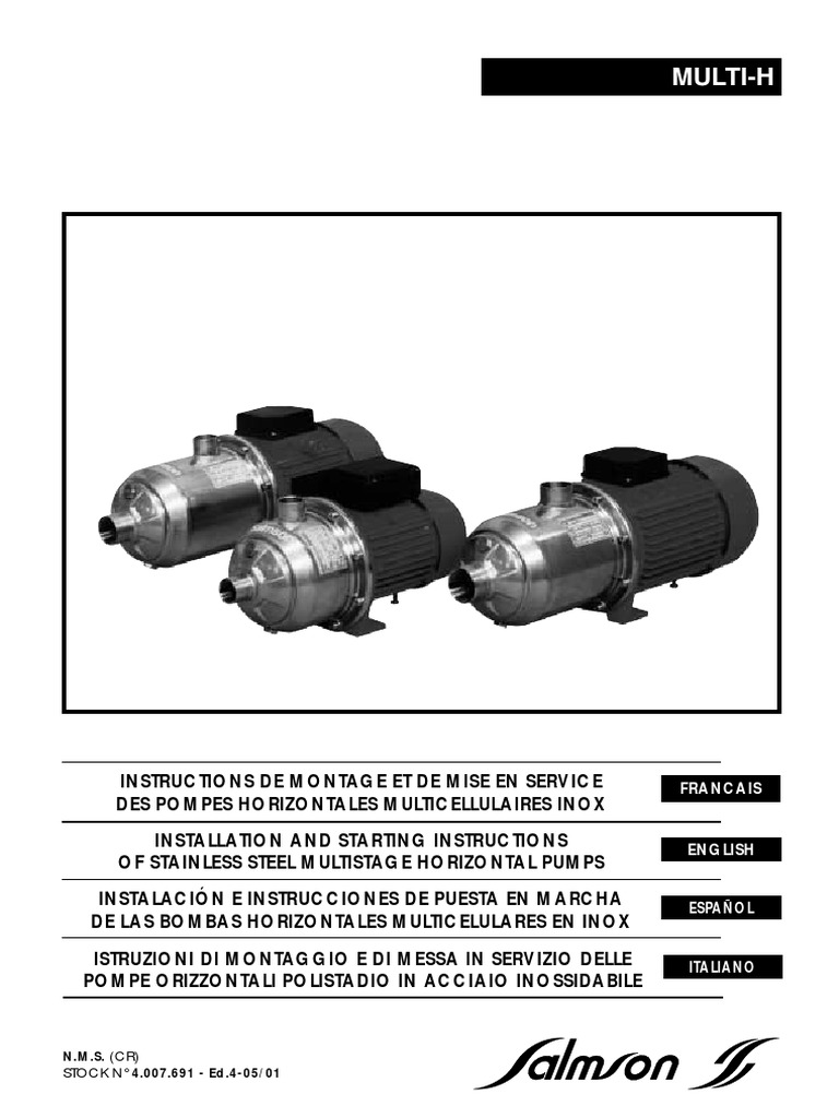 Salmson pumps_Multi-H - Installation Manual