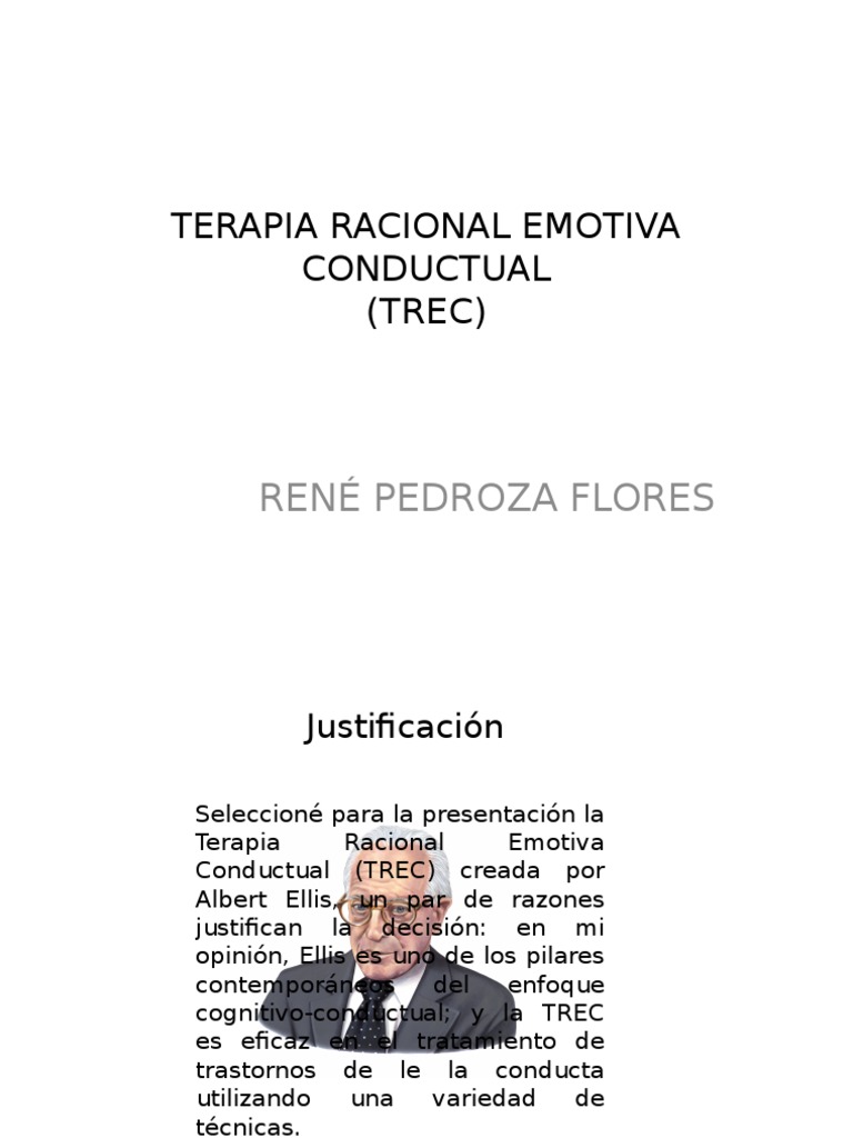 TREC Presentación | PDF | Terapia racional de comportamiento emotivo ...