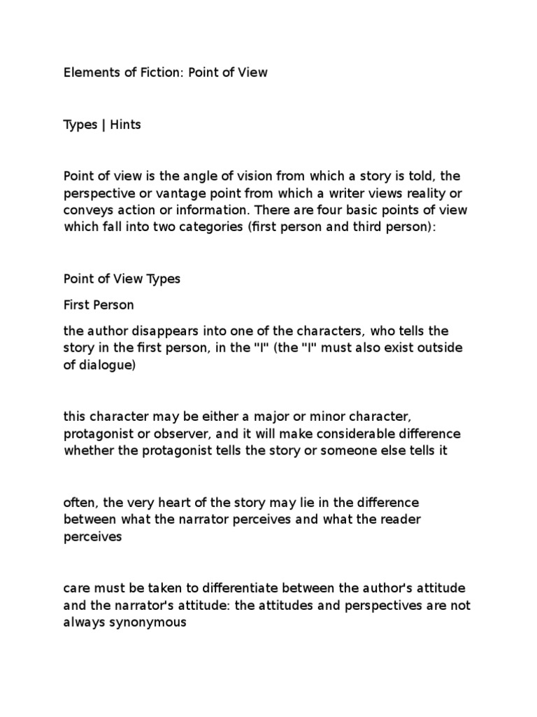 POV.docx | Narration | Metaphysics