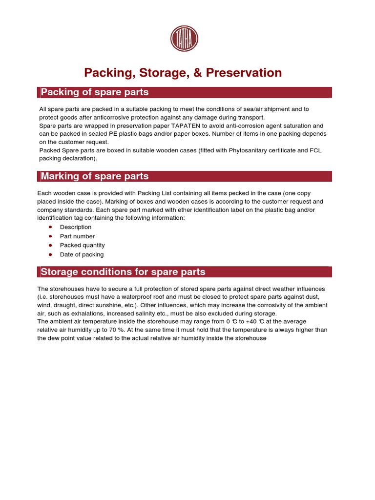 Spare Parts Preservation | PDF | Industries | Chemistry
