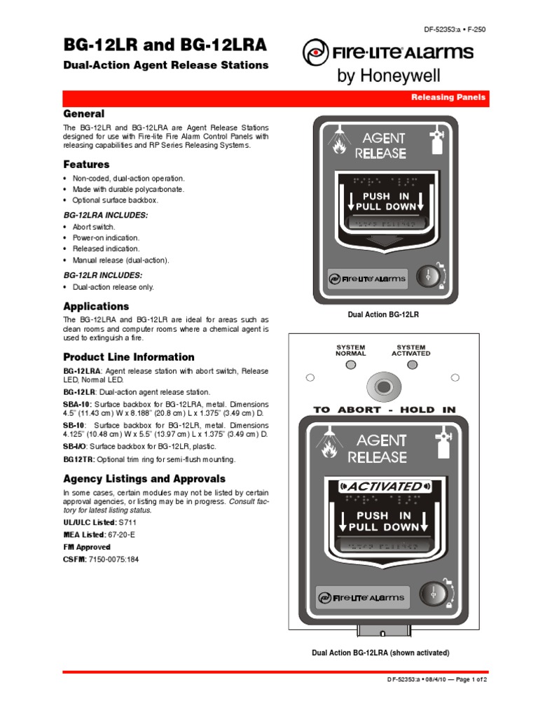 BG-12LR and BG-12LRA: Dual-Action Agent Release Stations | PDF