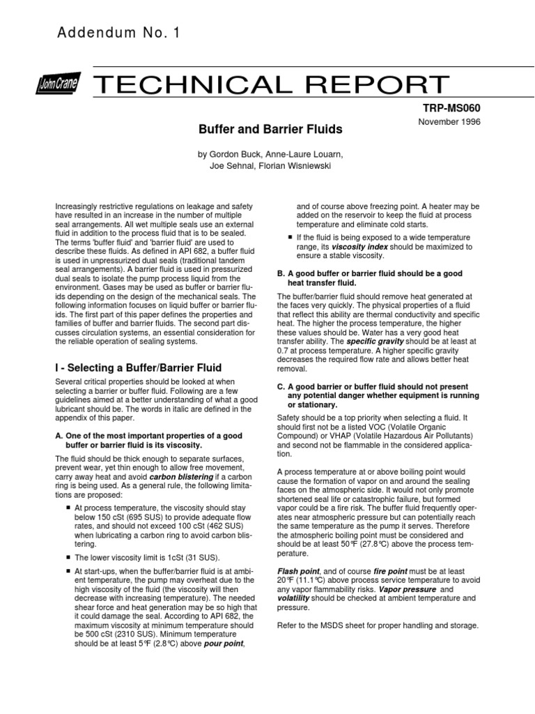 Buffer and Barrier Fluids | PDF | Viscosity | Lubricant