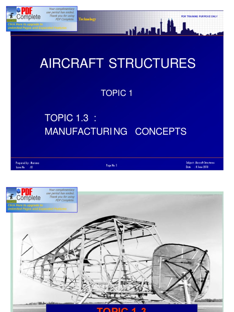 Aircraft Structures Manufacturing Concepts | PDF