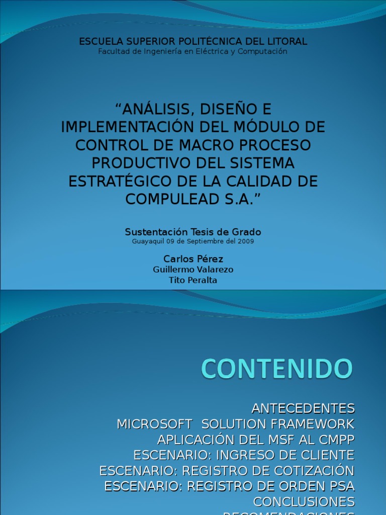 Implementación del Módulo CMPP en Compulead | PDF | Calidad (comercial ...