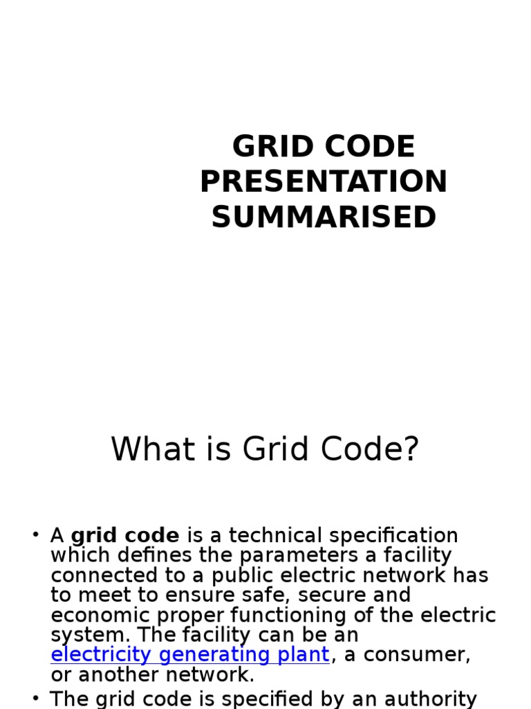 Grid Code | PDF