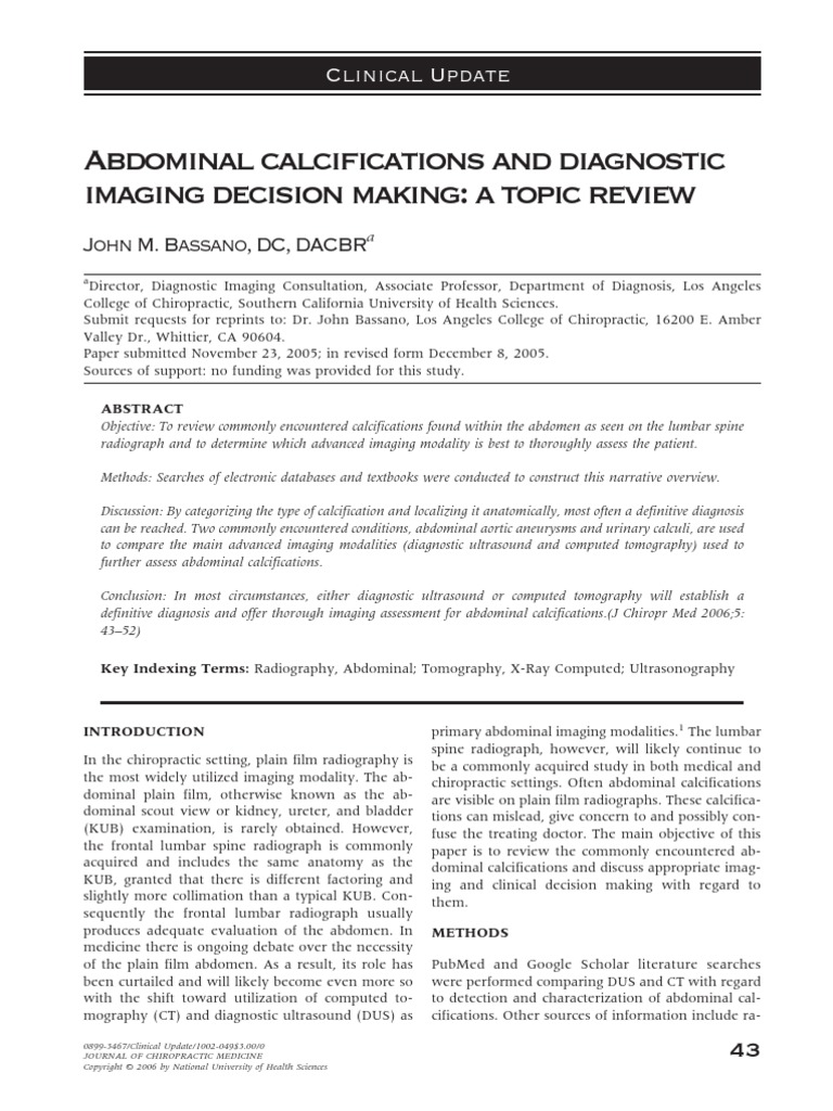 Abdominal Calcifications | PDF | Medical Imaging | Ct Scan