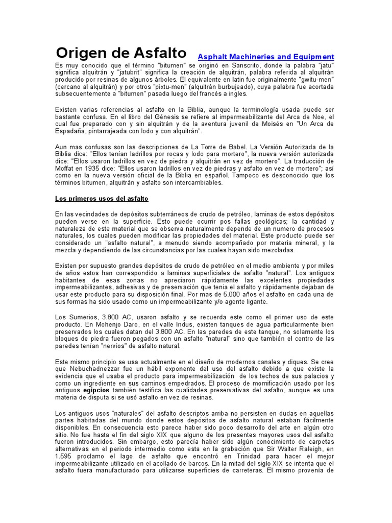 Origen de Asfalto | PDF | Asfalto | Destilación