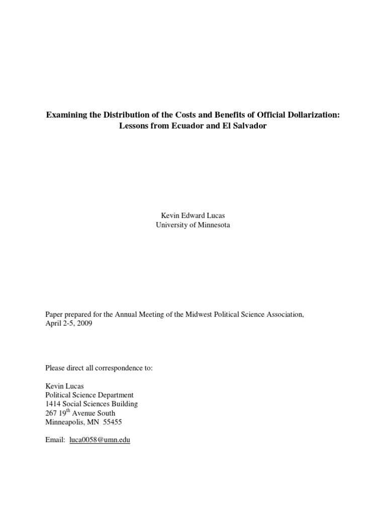 Examining The Distribution of The Costs and Benefits of Official ...