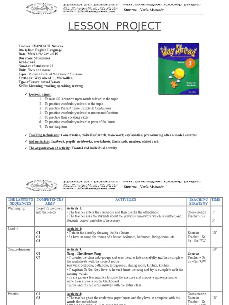 Lesson Plan The House | PDF | Vocabulary | Lesson Plan