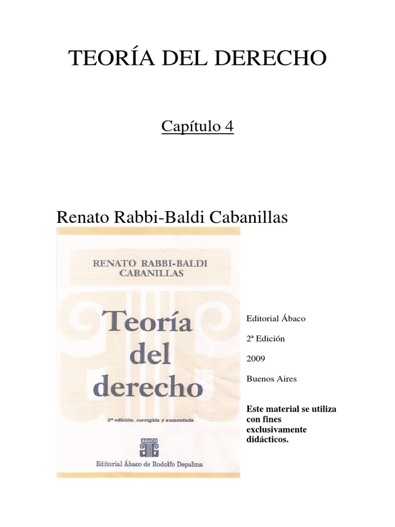 TEORIA DEL DERECHO - Rabbi Baldi 2009 Cap4 | PDF