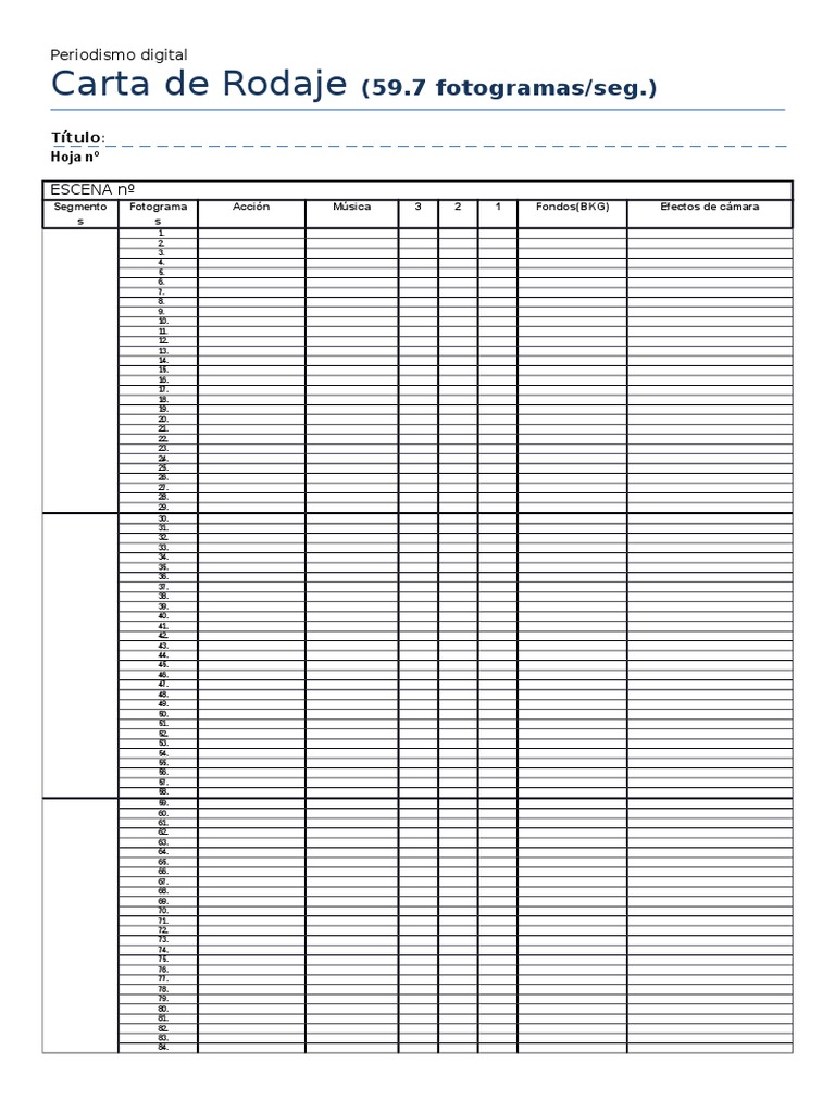 Carta de Rodaje | PDF
