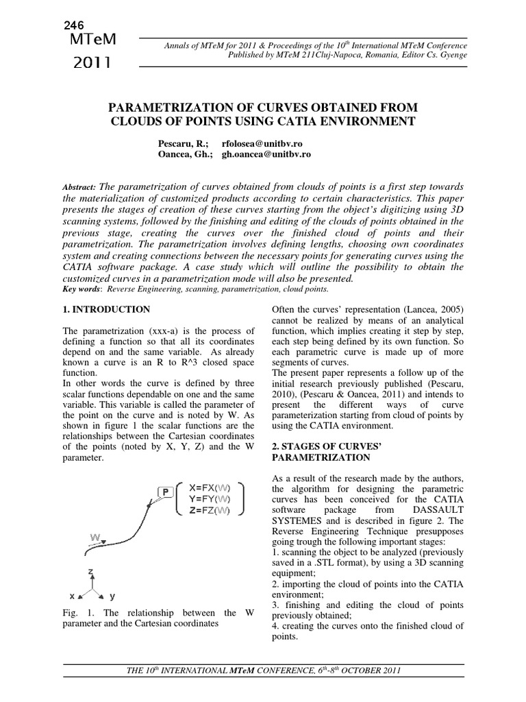 Parametrization of Curves Obtained from Point Clouds | PDF ...