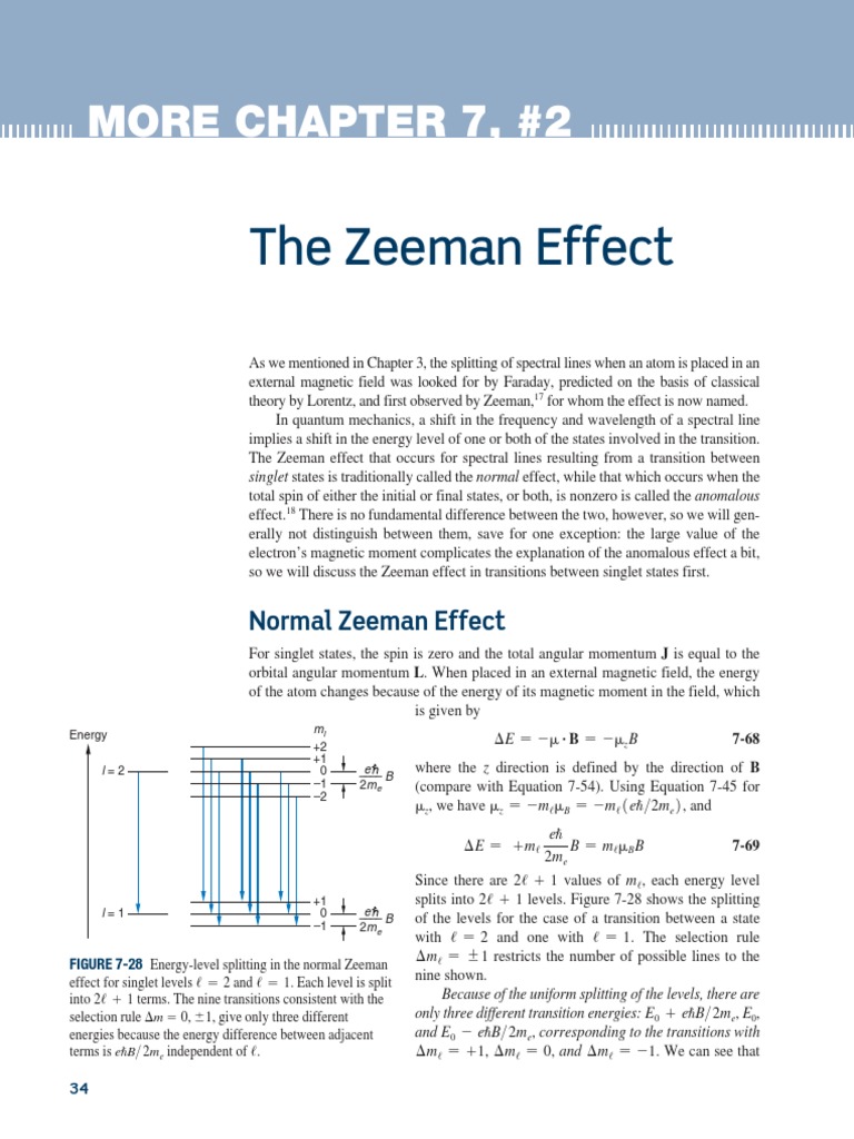 Zeeman Effect | Electromagnetism | Physical Quantities