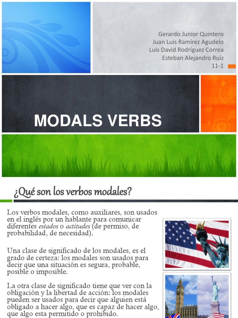 Uso y Ejemplos de Verbos Modales | PDF | Verbo | Asunto (gramática)