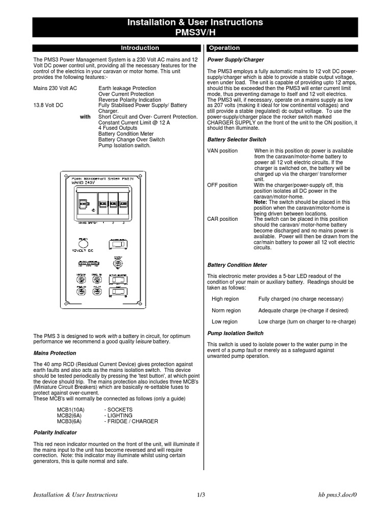 Pms3 Instructions | PDF | Battery Charger | Power Supply
