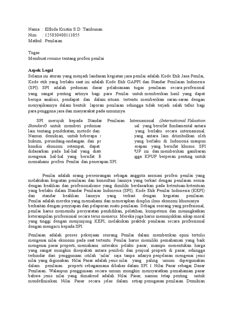 Penilaian | PDF | Karier & Perkembangan | Pengelolaan Keuangan & Uang