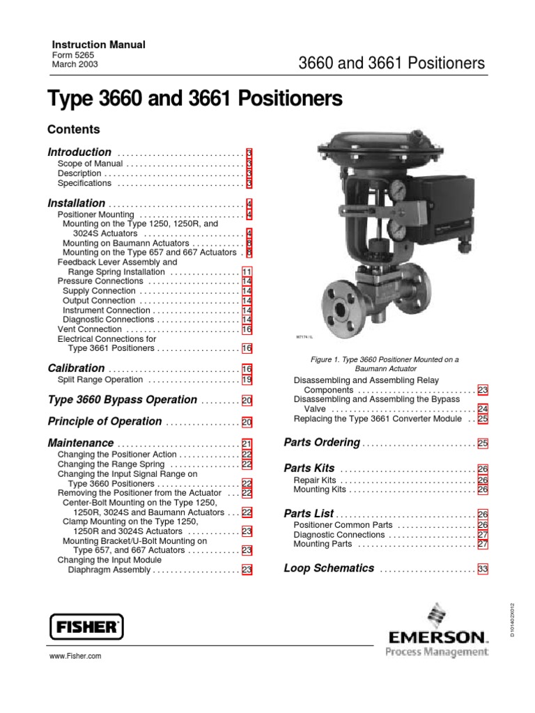 Type 3660 and 3661 Positioner Manual | PDF | Valve | Electromagnetism