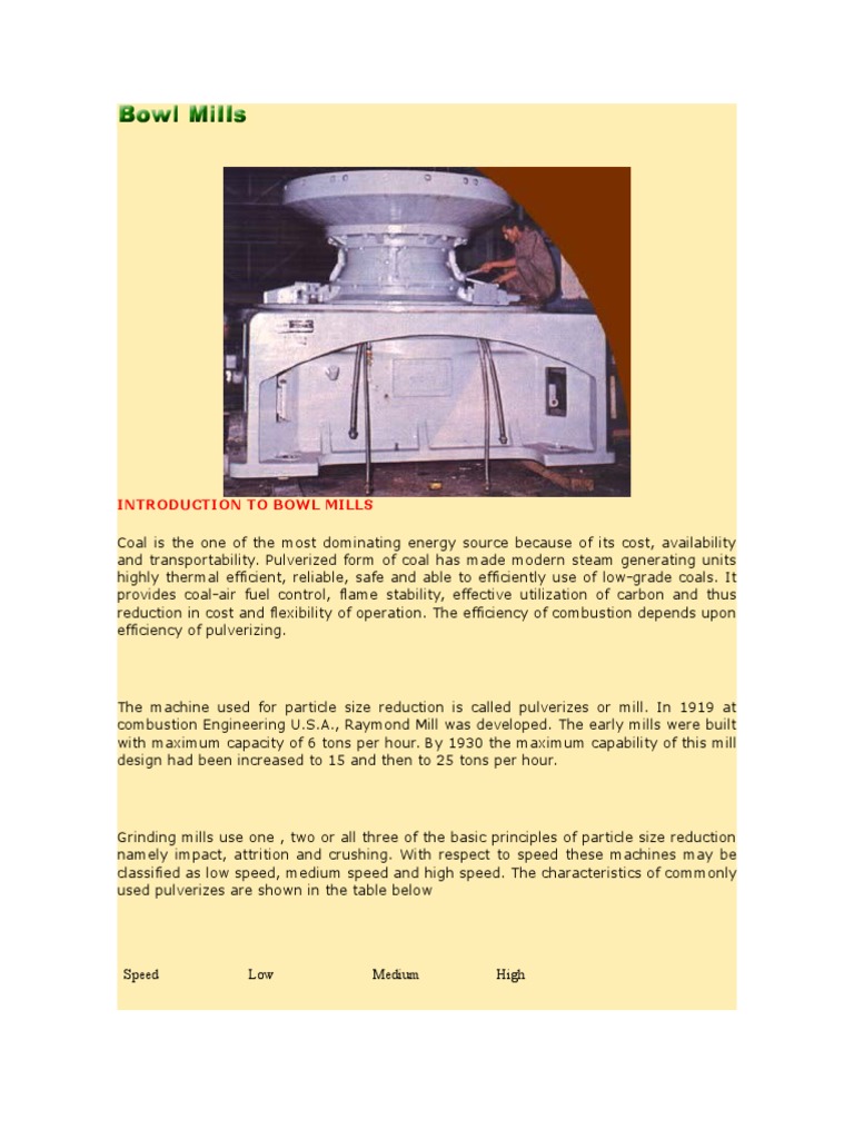 An In-Depth Look at Bowl Mills: Operating Principles and Applications ...