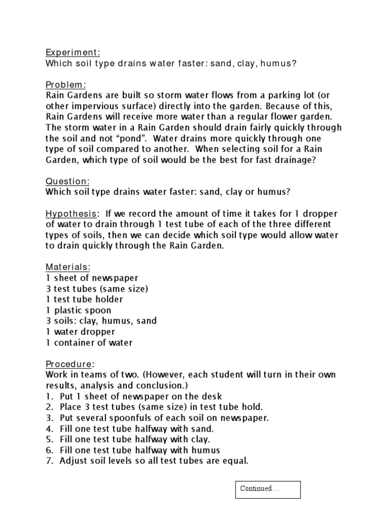 Lesson 7 Experiment | PDF | Drainage | Soil