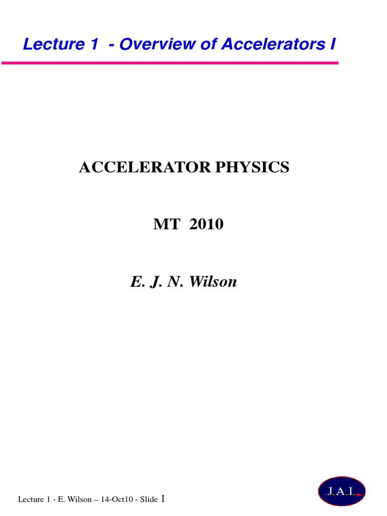 Accelerator Physics - Wilson | PDF | Particle Accelerator | Electrodynamics