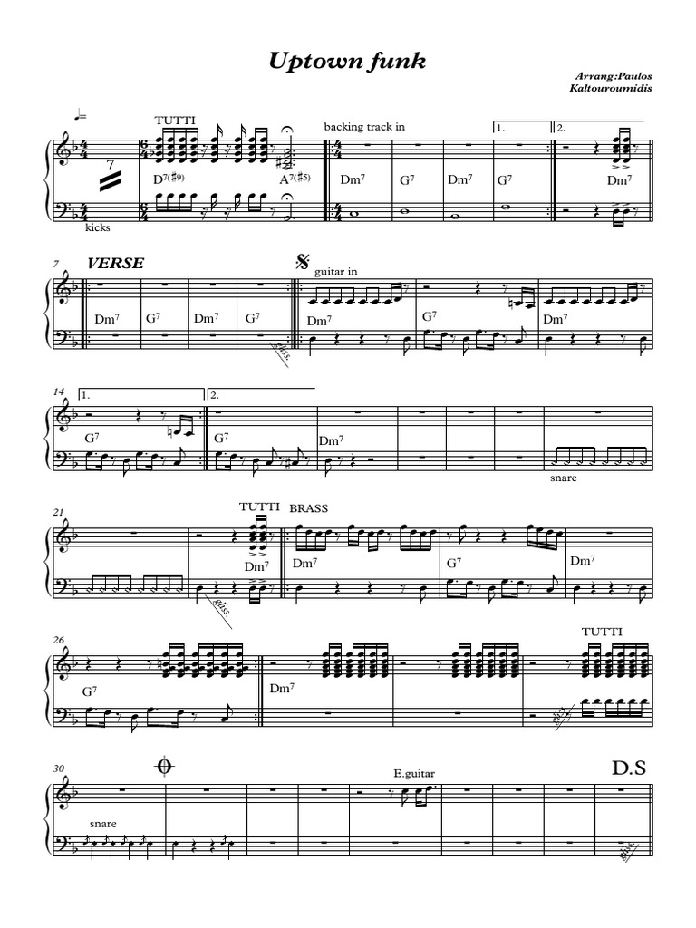 Uptown Funk - Full Score