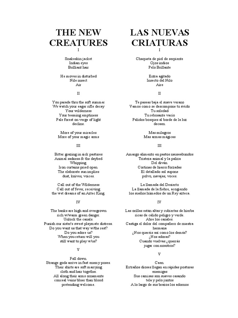 The New Creatures Las Nuevas Criaturas | PDF | Nature