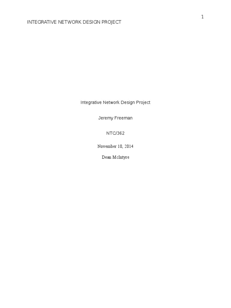Integrative Network Design Project | PDF | Computer Network | Network ...