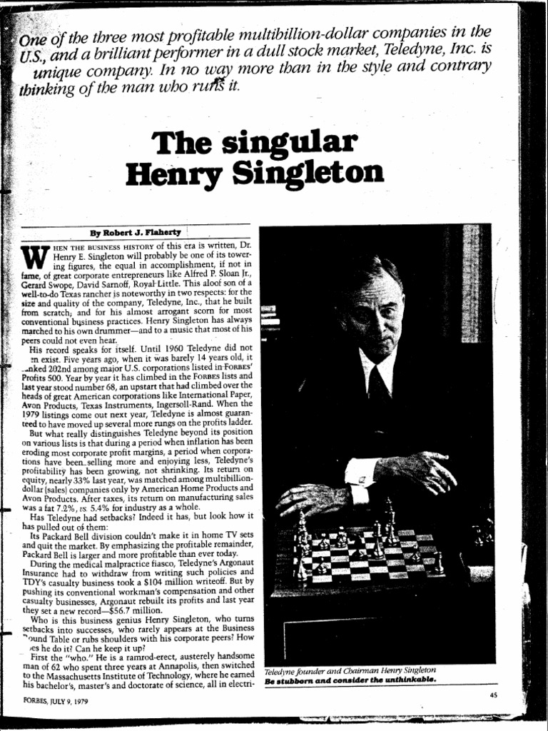 Henry Singleton | PDF