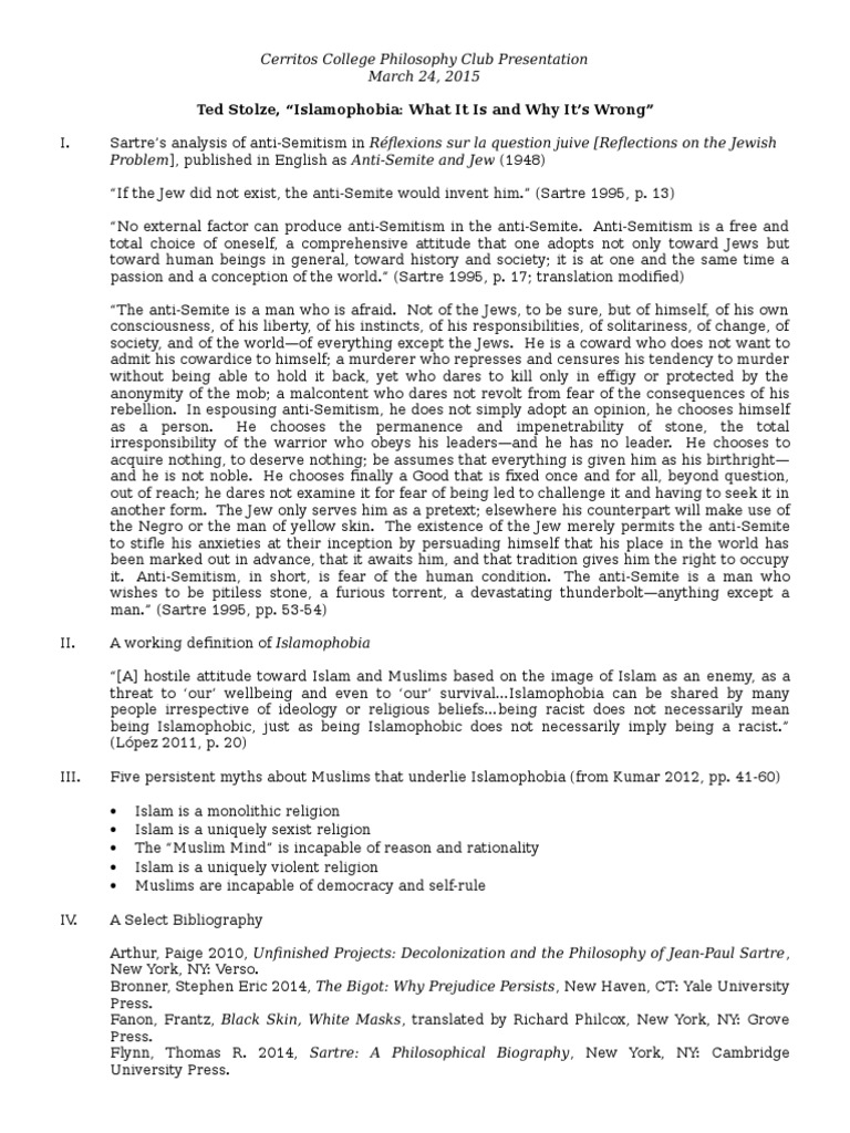 Islamophobia Talk Outline | PDF | Islamophobia | Discrimination & Race ...