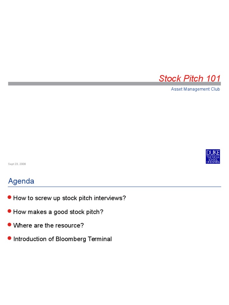 Stock Pitch 101: Providing Guidance on Developing Effective Stock ...