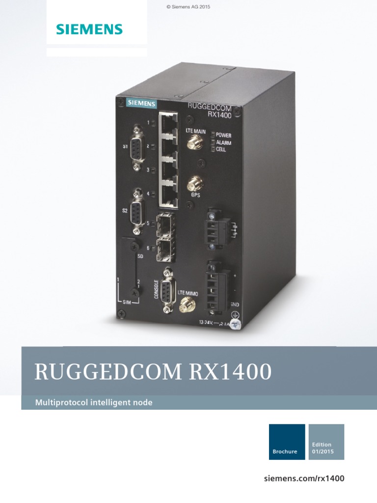 Ruggedcom Rx1400: Multiprotocol Intelligent Node | PDF | Computer Network | Network Switch
