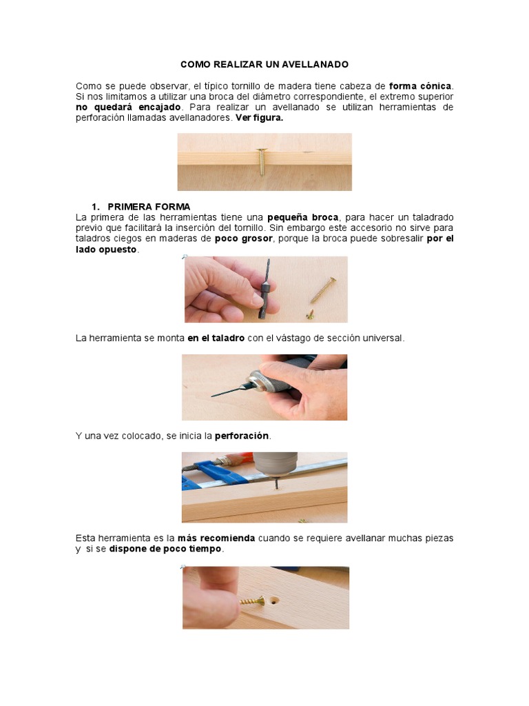 Como Realizar Un Avellanado | PDF