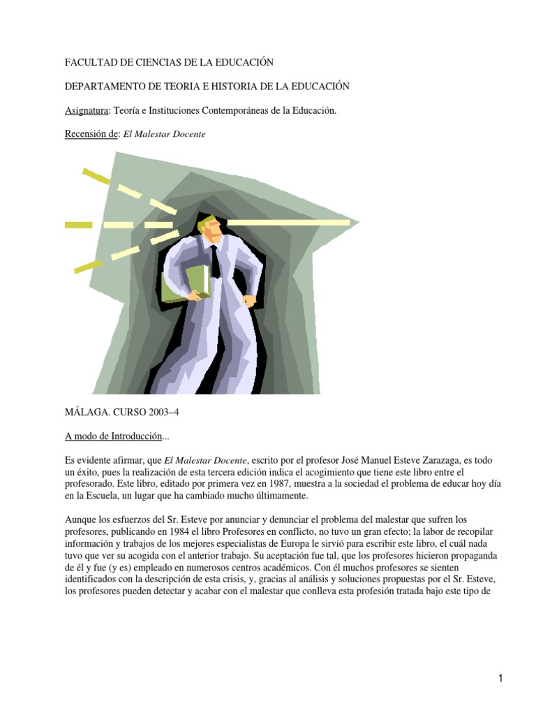 El Malestar Docente y su Impacto | PDF | Ansiedad | Maestros