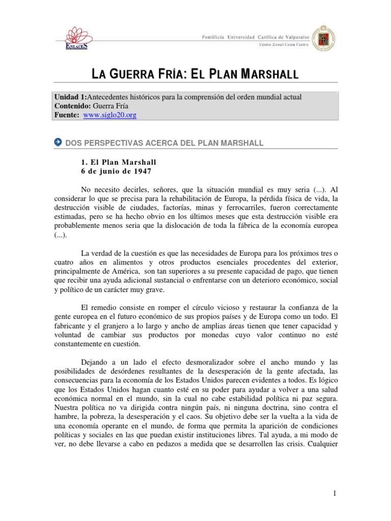 Plan Marshall | PDF | plan Marshall | Unión Soviética