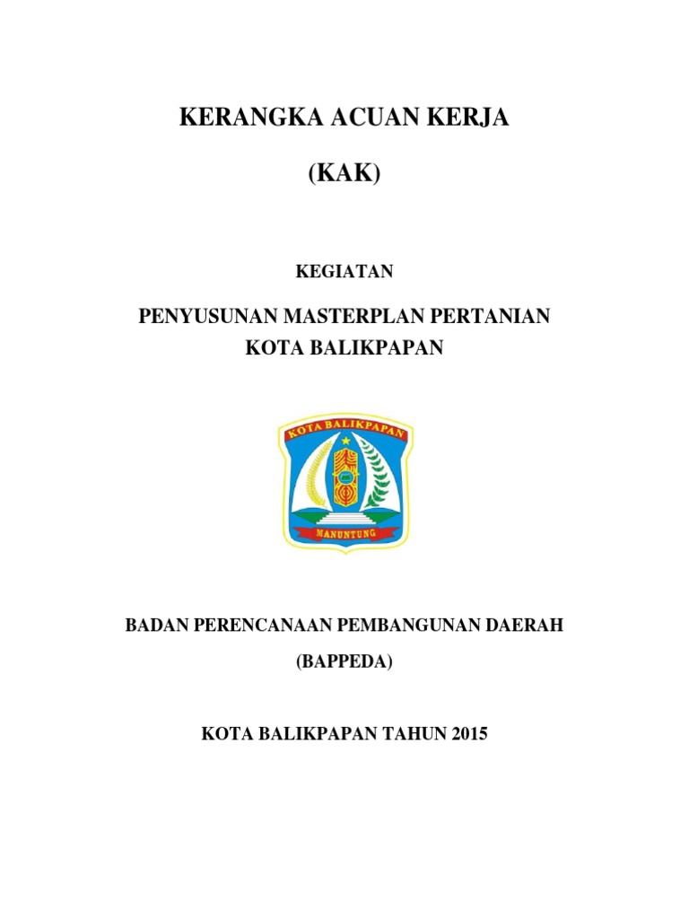 KAK Masterplan Pertanian | PDF