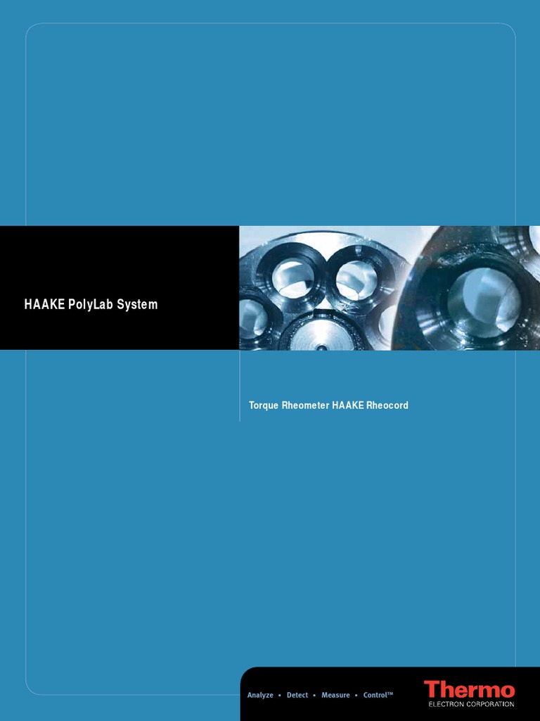 Haake Polylab System: Torque Rheometer Haake Rheocord | PDF | Extrusion ...