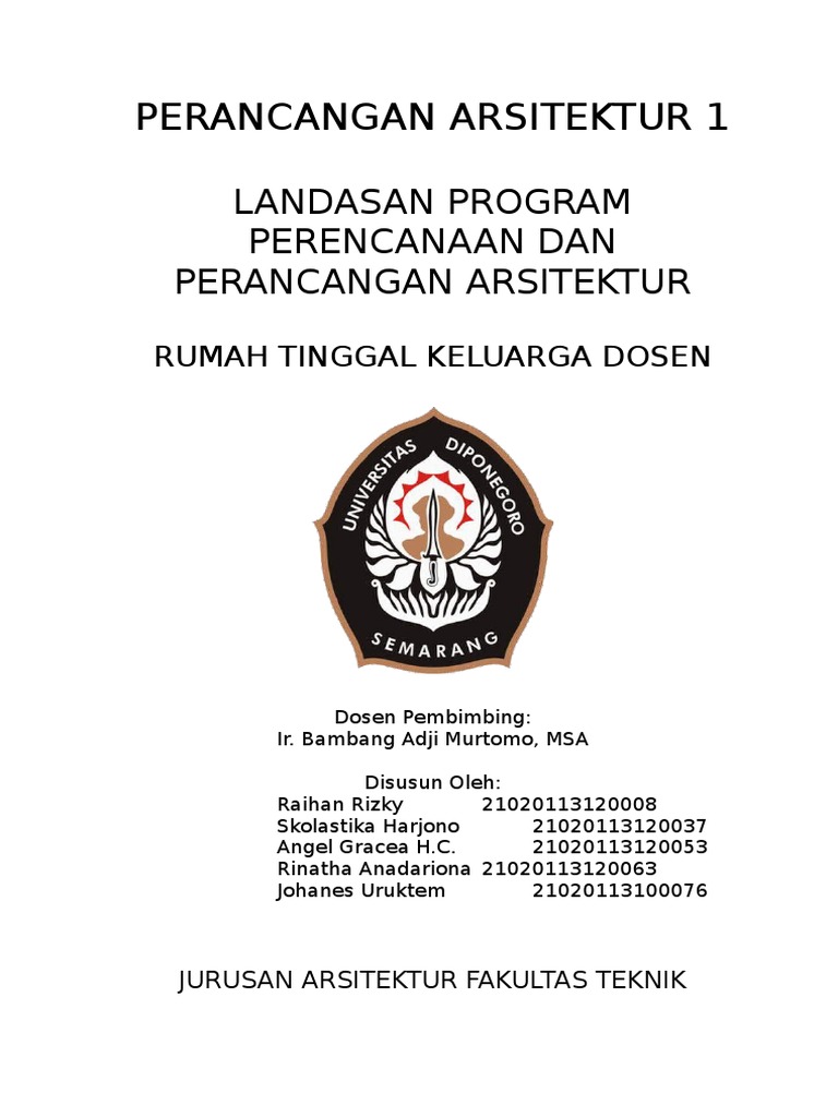 Contoh LP3A Perancangan Arsitektur 1 (Kelompok) | PDF