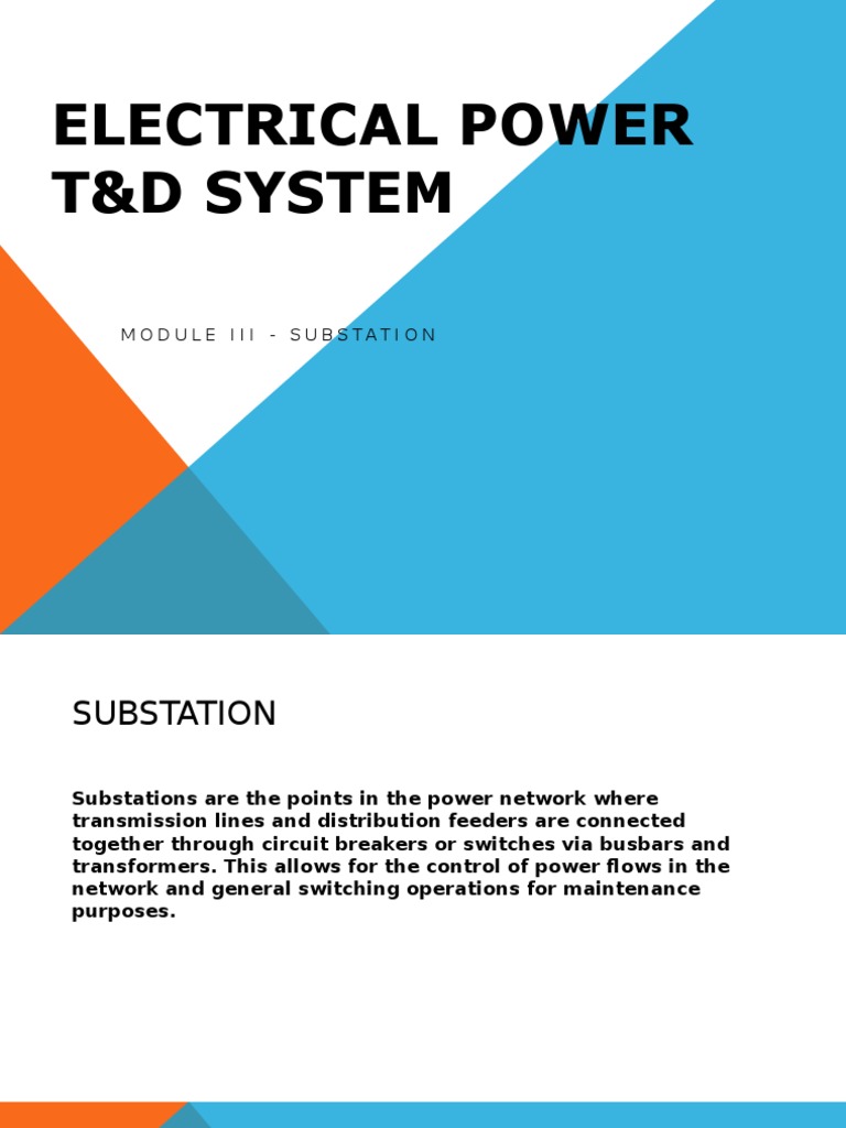 Electrical Power T&D System: Module Iii - Substation | PDF | Electrical ...